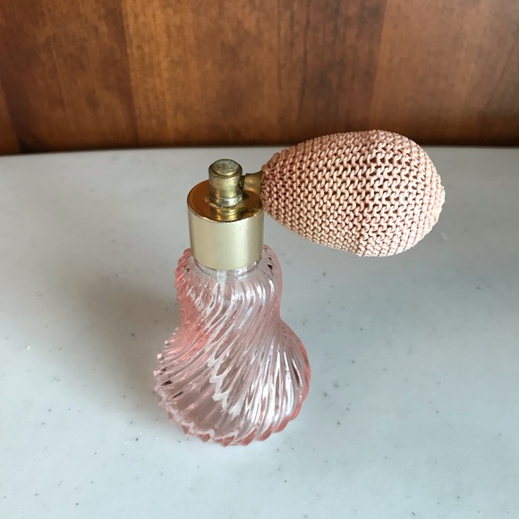 Bath & Body | Vintage Perfume Atomizer Pink Swirl Glass Brass 45 | Poshmark